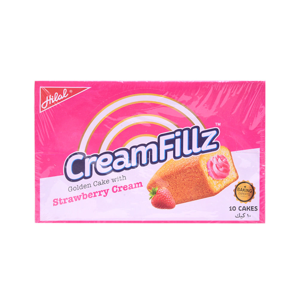 HILAL CREAM FILLZ STRAWBERRY CREAM CAKE 30 GM 10PC BOX – Al-Fatah