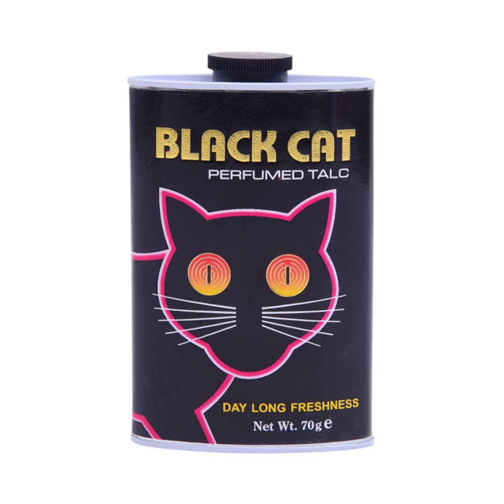 BLACK CAT PERFUMED TALC DAY LONG FRESHNESS 70GM – Al-Fatah