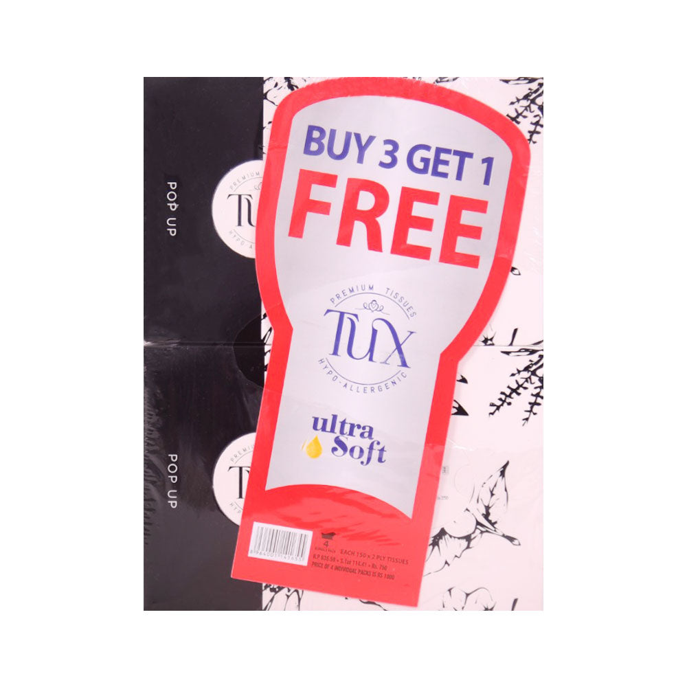 TUX POP UP TISSUE 3+1 PROMO PACK 150-2 PLY – Al-Fatah