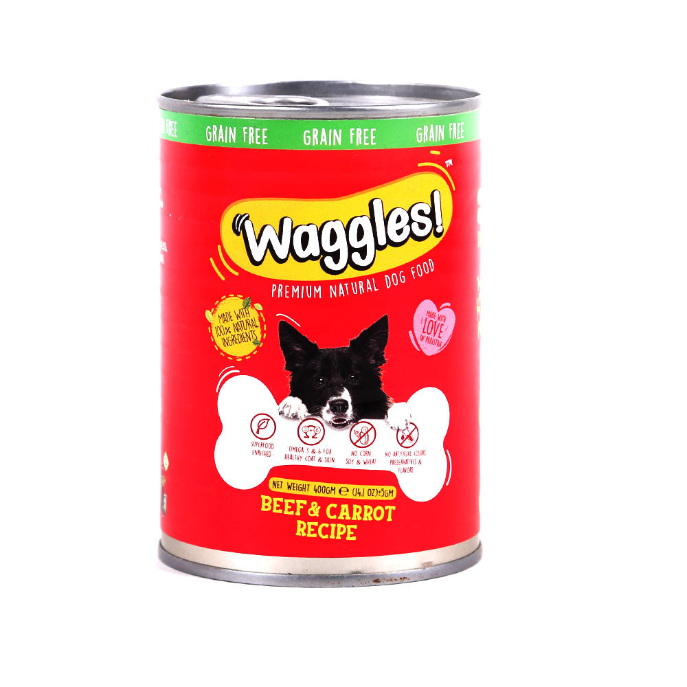 WAGGLES DOG FOOD BEEF & CARROT 400 GM – Al-Fatah