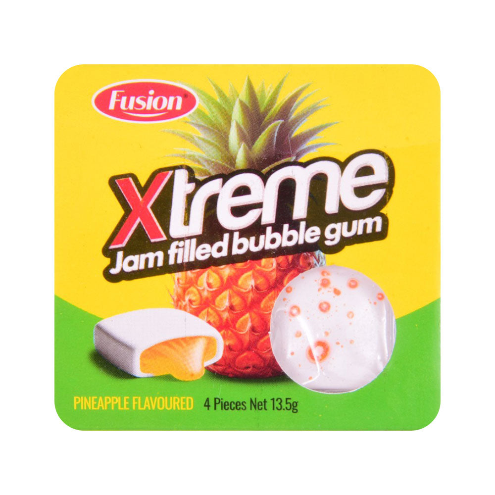 FUSION XTREME JAM FILLED BUBBLE GUM PINEAPPLE FLAVOUR 13.5G – Al-Fatah
