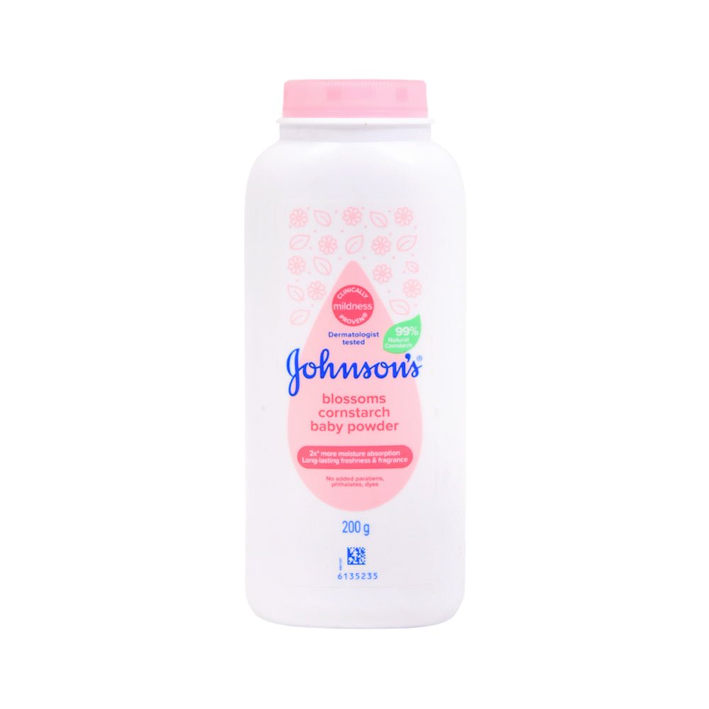 JOHNSONS BABY POWDER BLOSSOM CORNSTARCH 200 GM – Al-Fatah