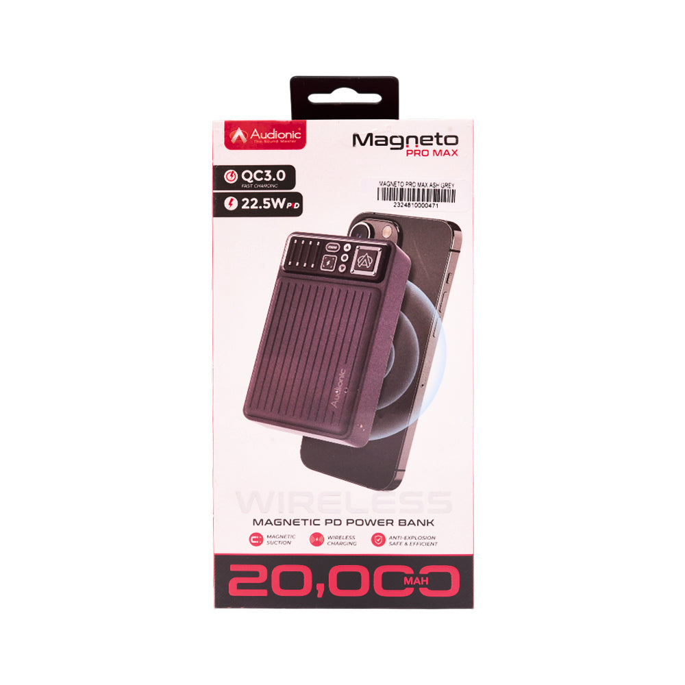 AUDIONIC POWERBANK MAGNETO PRO MAX ASH GRAY 20000 MAH – Al-Fatah