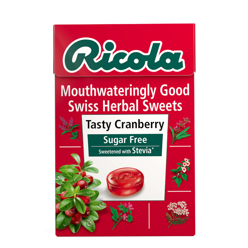 RICOLA CANDY TASTY CRANBERRY SUGAR FREE 45 GM – Al-Fatah