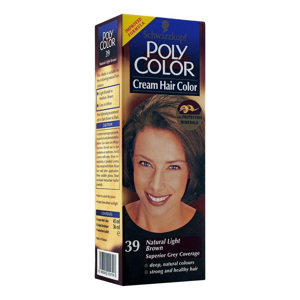 POLY COLOR HAIR COLOR 39 NATURAL LIGHT BROWN PC 81 ML – Al-Fatah