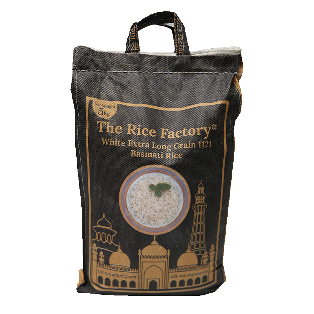 THE RICE FACTORY BASMATI RICE EXTRA LONG GRAIN 1121 5KG – Al-Fatah