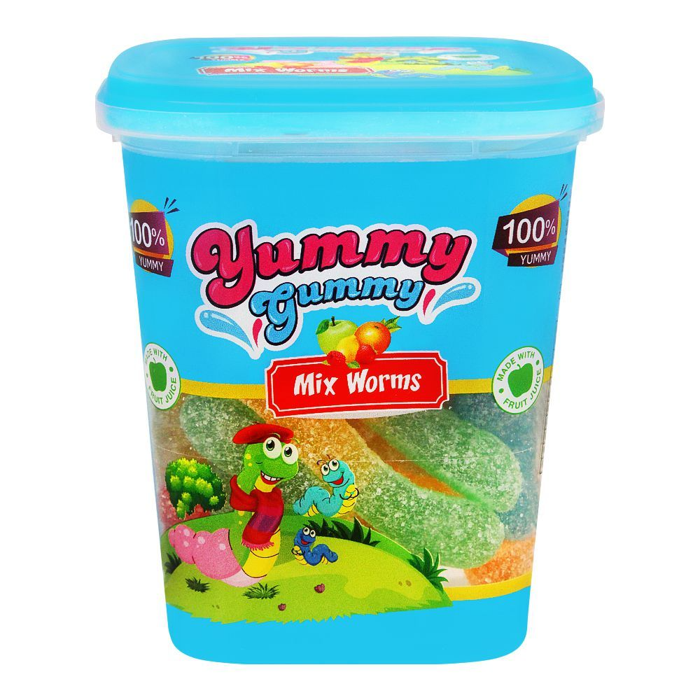 YUMMY GUMMY JELLY MIX WORMS JAR 175 GM – Al-Fatah