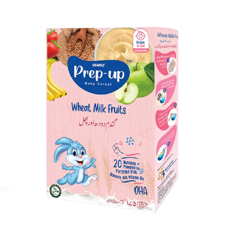 SEARLE PREP-UP WHEAT MILK AND FRUIT 6MONTHS 175GM – Al-Fatah