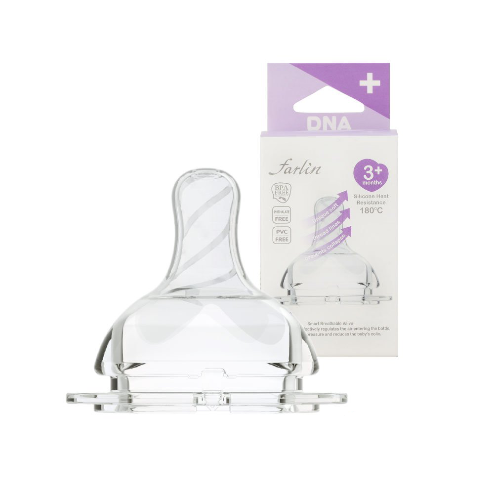 FARLIN NIPPLE DNA SILICONE 3M+ 2PC AC-22007 + – Al-Fatah