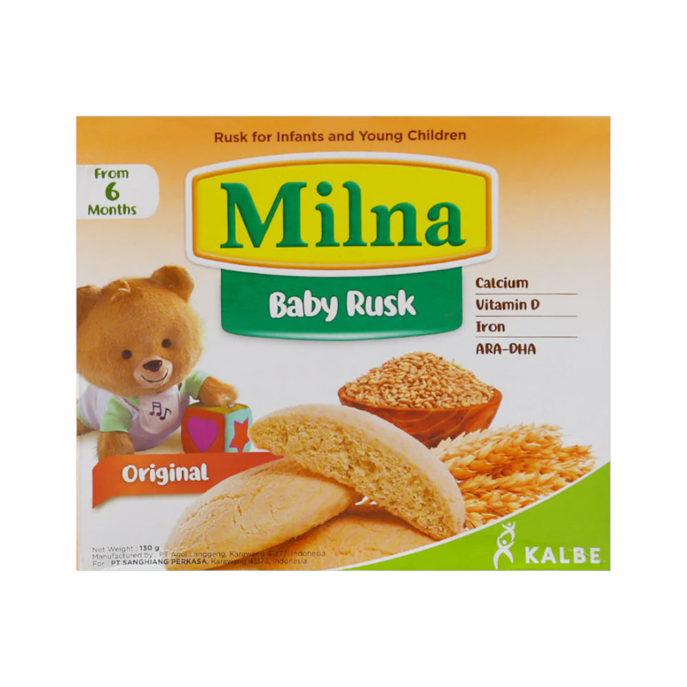 MILNA CEREAL BABY RUSK ORIGINAL 6 MONTH 130 GM – Al-Fatah