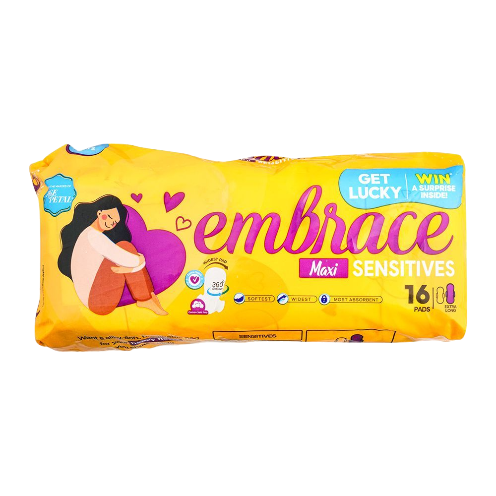 EMBRACE SENSITIVE MAXI EXTRA LONG VALUE PACK 16 PCS – Al-Fatah
