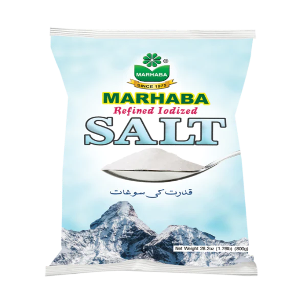 MARHABA REFINED IODIZED SALT 800GM – Al-Fatah