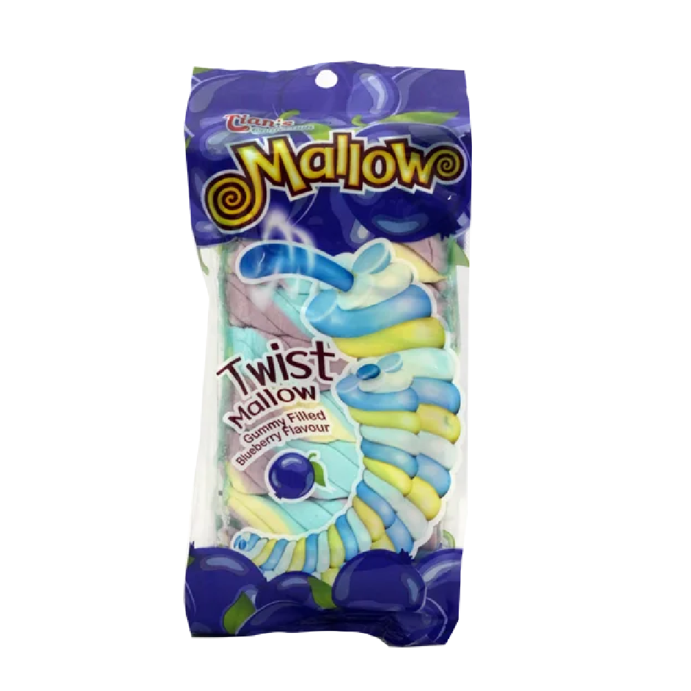 TIANS MALLOW BLUEBERRY TWIST GUMMY FILLED 120 GM – Al-Fatah