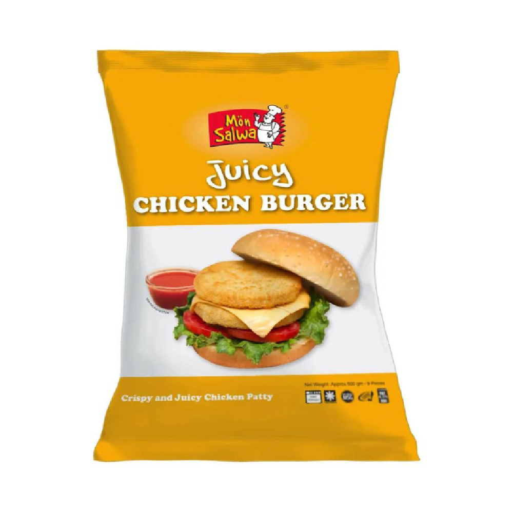 MON SALWA JUICY CHICKEN BURGER 500GM – Al-Fatah