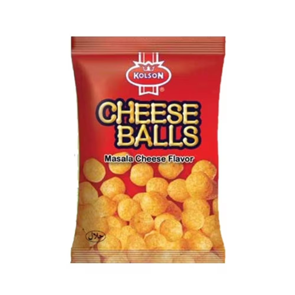 KOLSON CHEESE BALLS MASALA SNACKS 13 GM – Al-Fatah