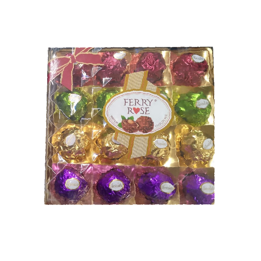 FERRY ROSE CHOCOLATE SQUARE SHAPE BOX T-16 200 GM – Al-Fatah