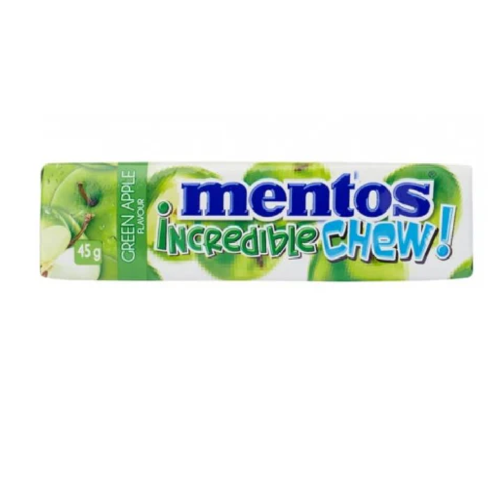MENTOS INCREDIBLE GREEN APPLE CHEW 45 GM – Al-Fatah