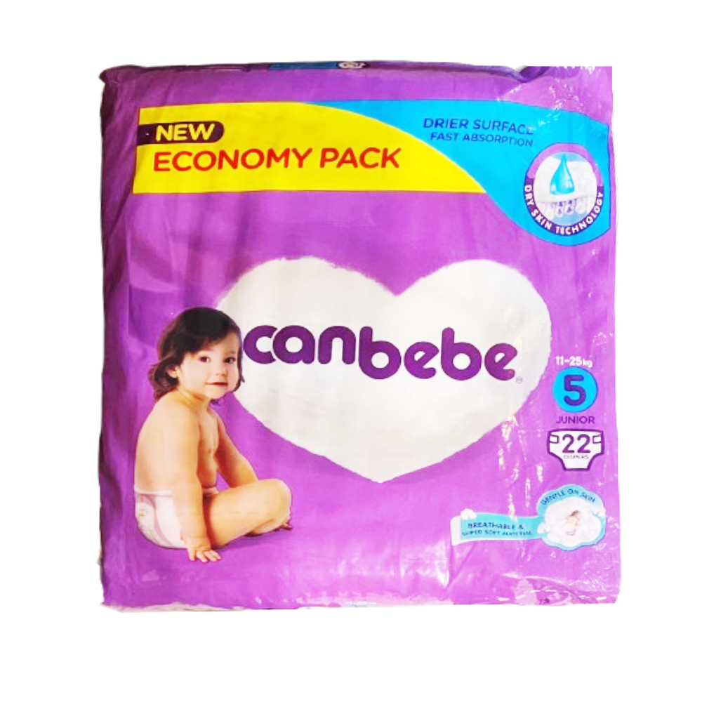 CANBEBE DIAPER COMFORT DRY JUNIOR NO5 22PCS 11-25KG – Al-Fatah