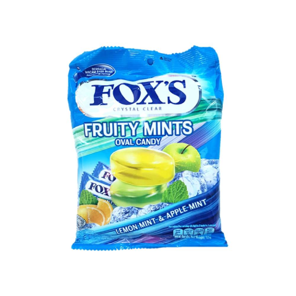 FOXS OVAL CANDY FRUITY MINTS CRYSTAL CLEAR 125 GM – Al-Fatah