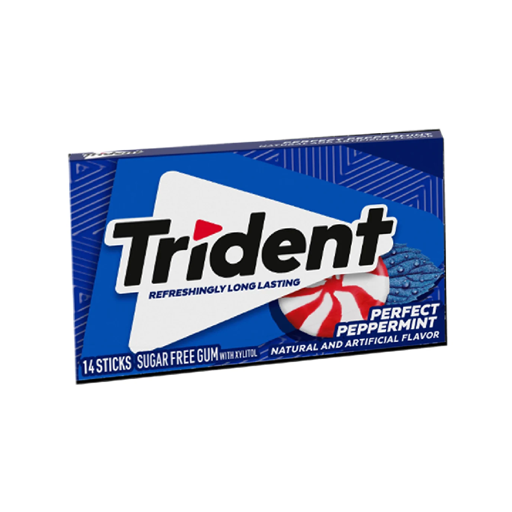 TRIDENT GUM PERFECT PEPPERMINT 14 STICKS – Al-Fatah