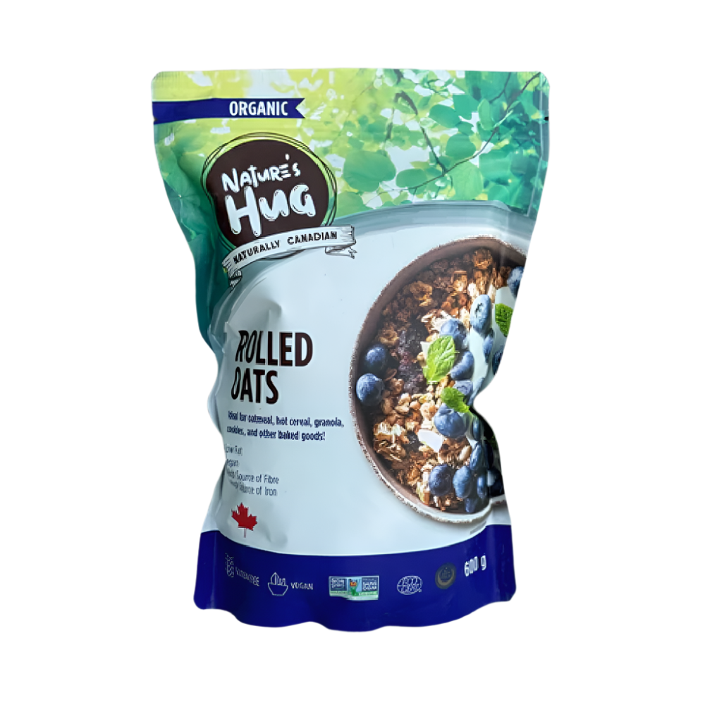 N HUG ROLLED OATS REGULAR ORGANIC 600 GM – Al-Fatah