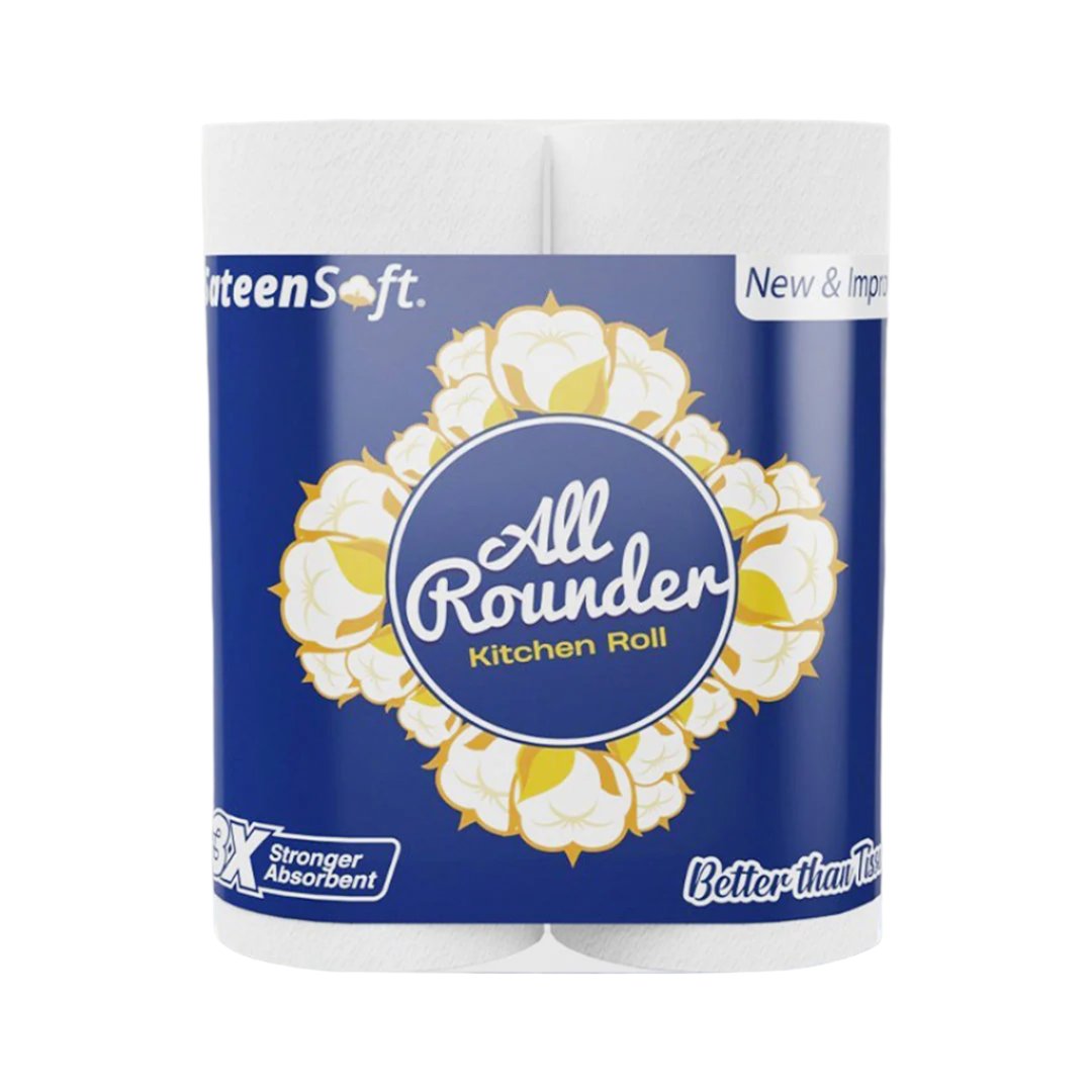 SATEENSOFT ALL ROUNDER KITCHEN ROLL LARGE TWIN PACK – Al-Fatah