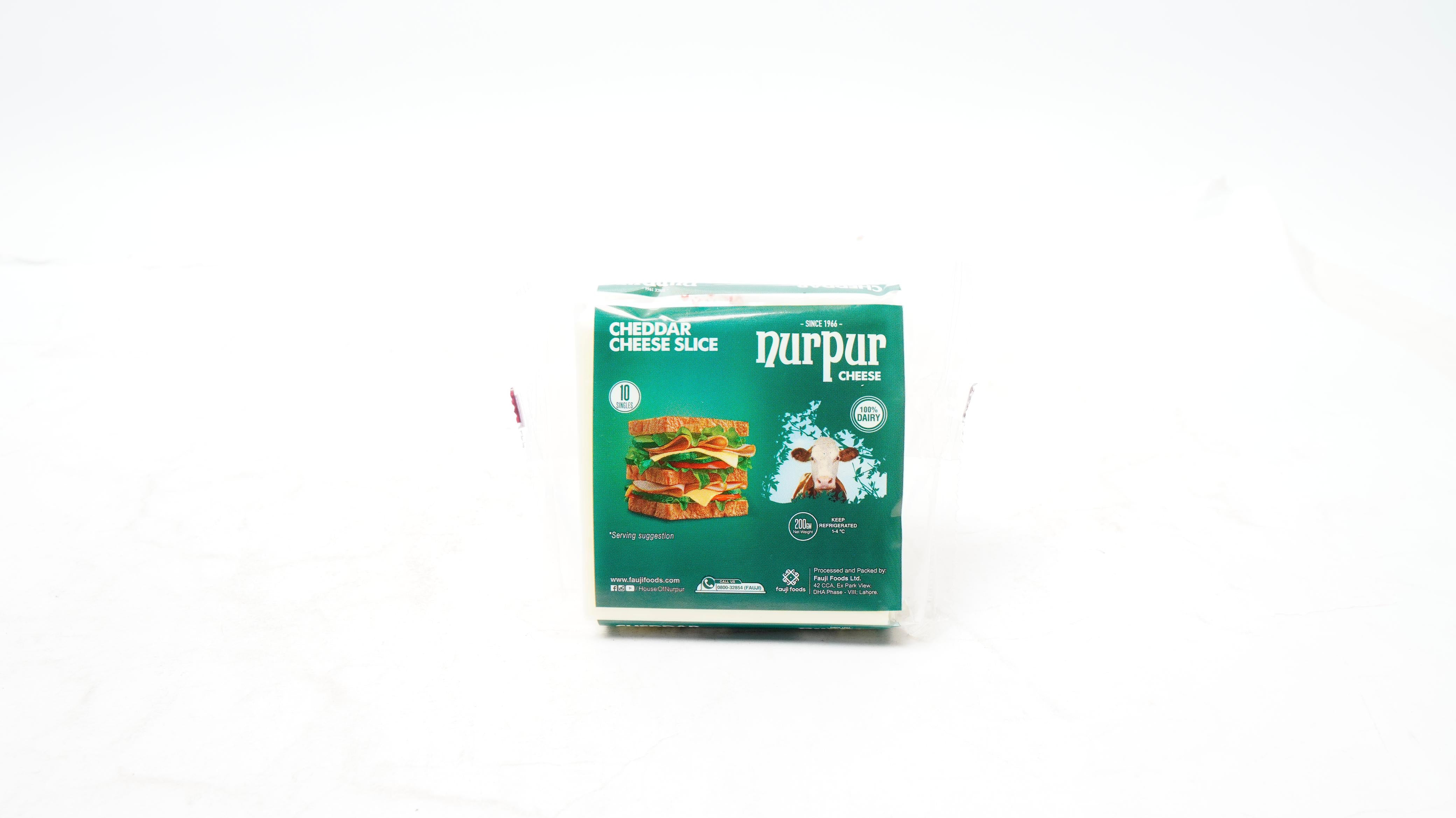 NURPUR CHEDDAR CHEESE 10 SINGLES 200 GM – Al-Fatah