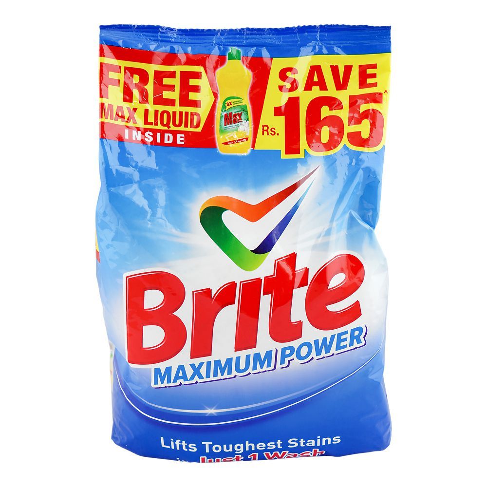 BRITE MAXIMUM POWER WASHING POWDER FREE MAX LIQUID 2KG – Al-Fatah