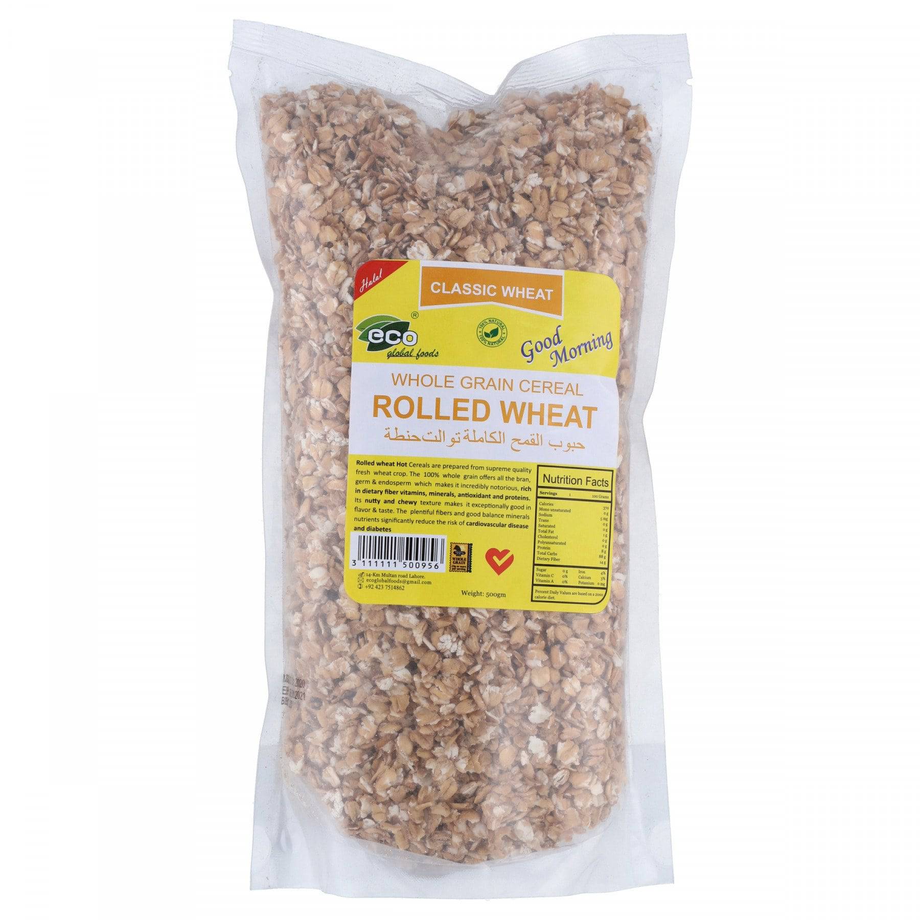 ECO ROLLED WHEAT PORRIDGE BOX 500GM – Al-Fatah